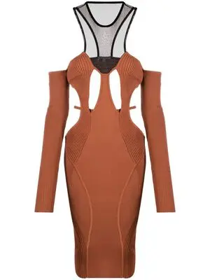 NENSI DOJAKA Cut-out Halterneck Midi Dress