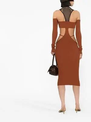 NENSI DOJAKA Cut-out Halterneck Midi Dress