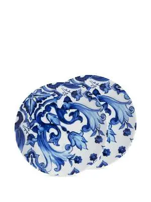 Dolce & Gabbana Porcelain Dessert Plates - Blue