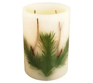 LUMABASE Pine Needle Led Wax Candle With Timer - One-color