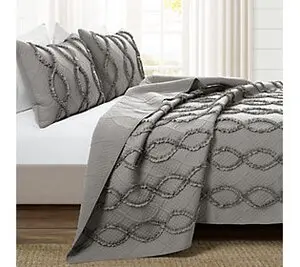 LUSH DECOR Avon Textured Quilt 3-piece Set F/q - One-color