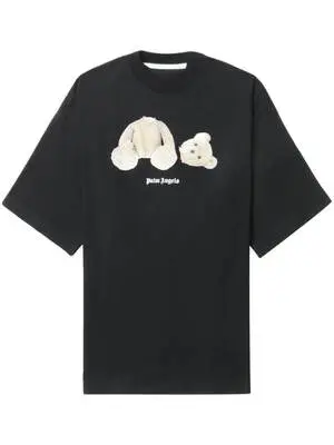 Palm Angels Broken Bear Cotton T-shirt - Black
