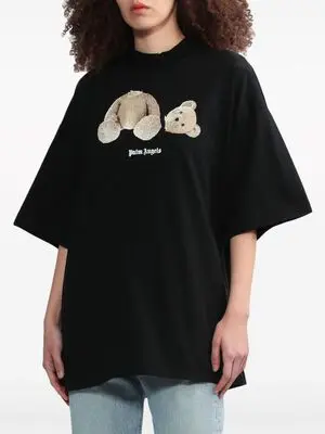 Palm Angels Broken Bear Cotton T-shirt - Black