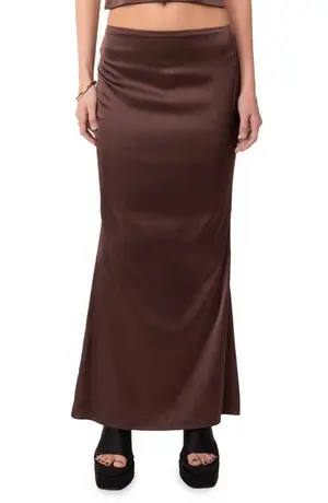 EDIKTED Satin Maxi Skirt