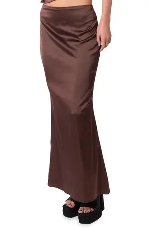 EDIKTED Satin Maxi Skirt