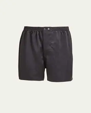Zimmerli Silk Boxer Shorts - Anthracite