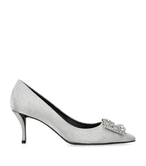 ROGER VIVIER Flower Strass 65 Pumps - Silver
