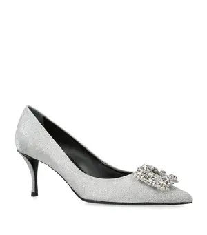 ROGER VIVIER Flower Strass 65 Pumps - Silver