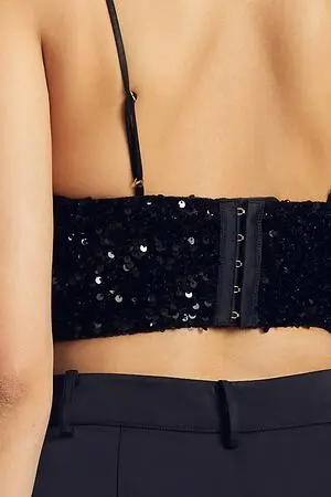 Anthropologie Sequin Longline Bralette