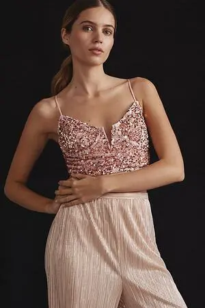 Anthropologie The Eve Sequ Bralette Pink
