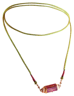 MARIE LICHTENBERG Prayers Box Locket 18-karat Rose And Yellow Bead, Enamel And Diamond Necklace
