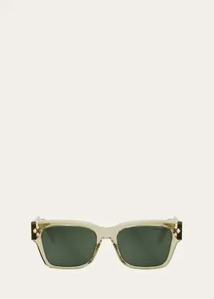 Dior DIOR CD Diamond S2I Square Frame Sunglasses Shiny Beige/green