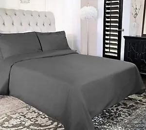 SUPERIOR Solid Cotton Percale Duvet Cover Set, Ll/queen