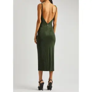 christopher kane bombshell cut out dress Midi Dress Christopher Kane Dress CHRISTOPHER KANE Pleated Bead-embellished  Georgette Midi Dress