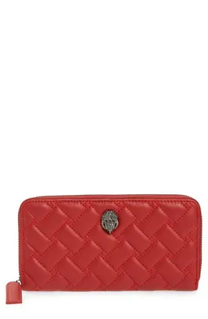 Kurt Geiger Eagle Leather Zip Around Wallet Red/ Dark
