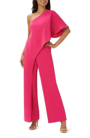 Adrianna Papell Adrianna Papell One-Shoulder Palazzo Jumpsuit Watermelon Bliss