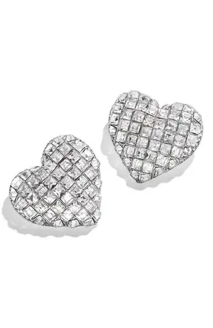Baublebar Jill Heart Stud Earrings - Silver