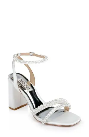 Badgley Mischka Ankle Strap Sandals - Soft White