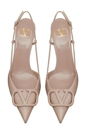 Valentino Garavani Vlogo Slingback Pumps - Poudre