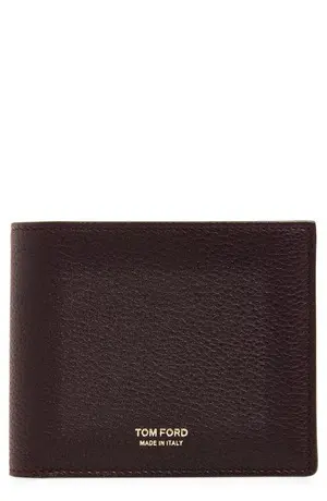 TOM FORD T-line Soft Grain Leather Bifold Wallet - Oxblood