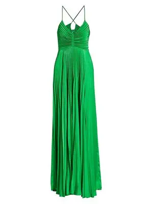A.L.C. Women's Aries Pleated Gown - Prickly Pear  Prickly Pear