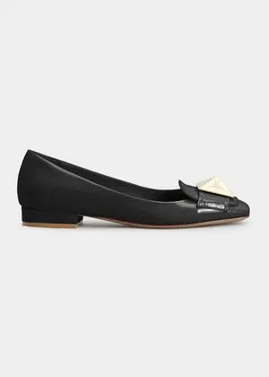 Valentino Garavani Roman Stud Solo Ballerina Flats - Black