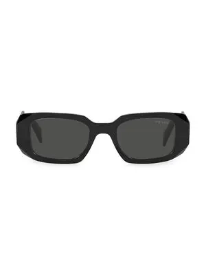 Prada 51mm Rectangular Sunglasses Black