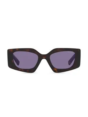 Prada 51mm Rectangular Sunglasses Tortoise