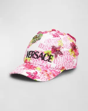 Versace Orchid Baseball Cap - White Pink