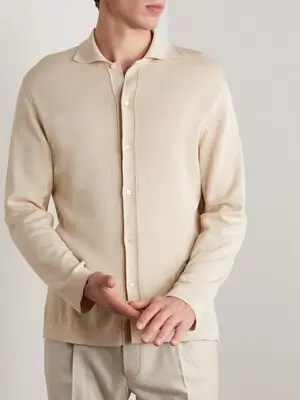 STOFFA Slim-fit Mouliné-cotton Shirt