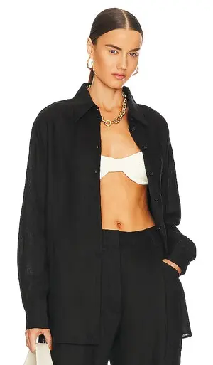 AEXAE Linen Woven Shirt - Black