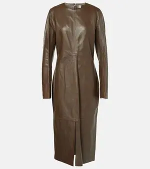 TOTEME Paneled Leather Midi Dress