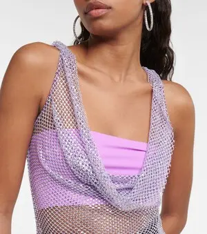 Giuseppe Di Morabito Embellished Mesh Top