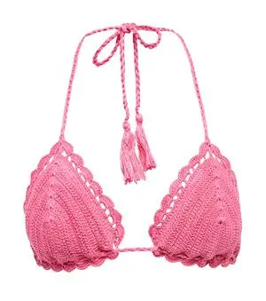 Anna Kosturova Crochet Bikini Top - Pink
