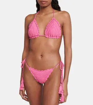 Anna Kosturova Crochet Bikini Top - Pink