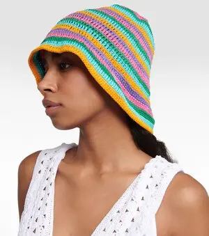 Anna Kosturova Striped Bucket Hat