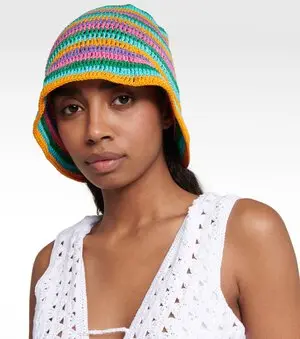 Anna Kosturova Striped Bucket Hat
