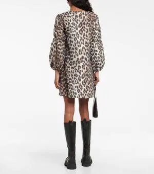 GANNI Jacquard Leopard-print Minidress