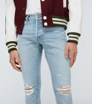 DUE DILIGENCE Slim-fit Distressed Jeans