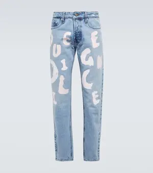 DUE DILIGENCE Printed Straight Jeans
