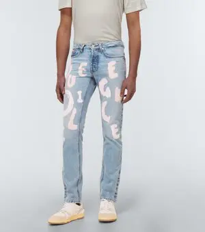 DUE DILIGENCE Printed Straight Jeans