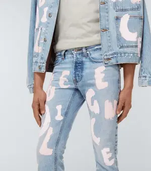 DUE DILIGENCE Printed Straight Jeans