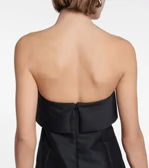 TOTEME Strapless Cotton And Wool-blend Midi Dress