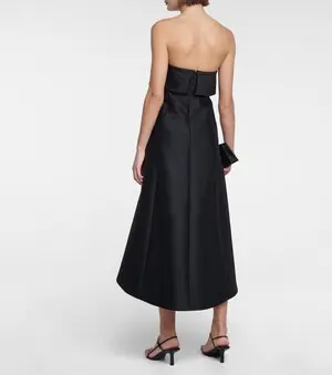 TOTEME Strapless Cotton And Wool-blend Midi Dress