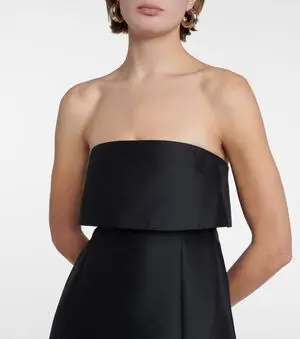TOTEME Strapless Cotton And Wool-blend Midi Dress