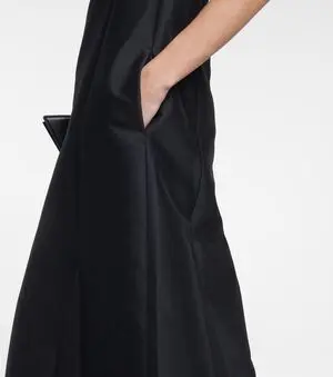 TOTEME Strapless Cotton And Wool-blend Midi Dress