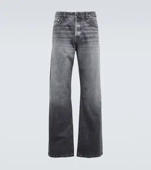 DUE DILIGENCE Wide-leg Distressed Jeans