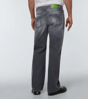 DUE DILIGENCE Wide-leg Distressed Jeans
