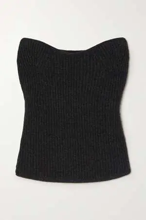 Isabel Marant Blaze Strapless Ribbed Wool And Cashmere-blend Top