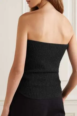 Isabel Marant Blaze Strapless Ribbed Wool And Cashmere-blend Top